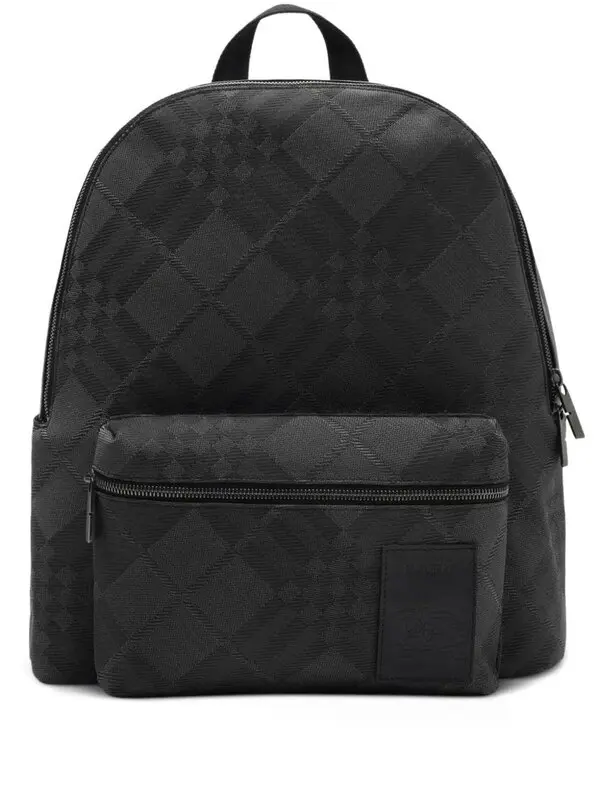 Burberry Backpack With Check Pattern - Black