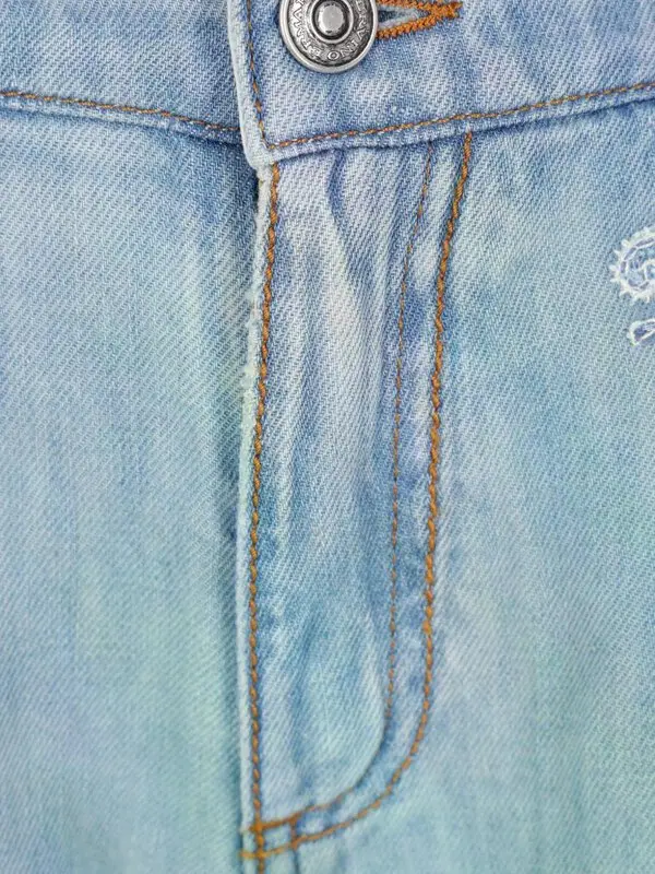 Ermanno Scervino Floral-embroidered Jeans - Blue