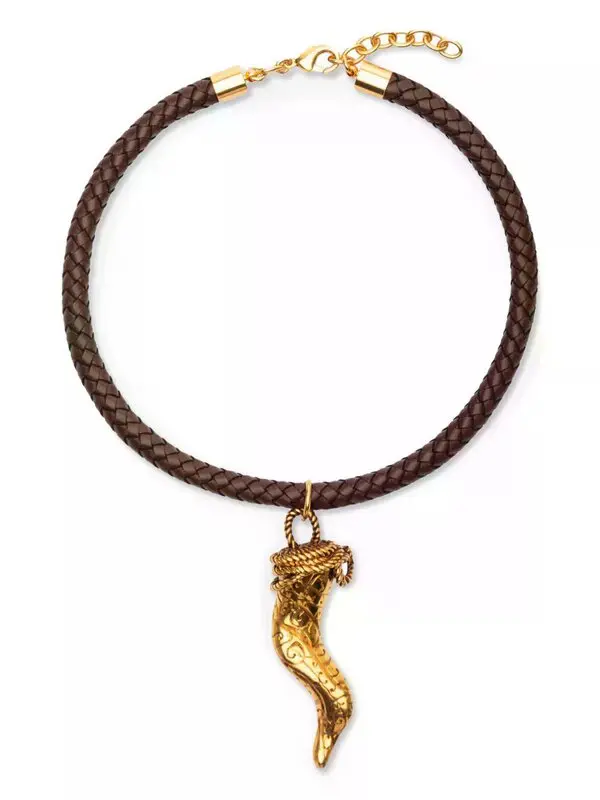 Silvia Tcherassi Dominica Braided Charm Necklace - Gold