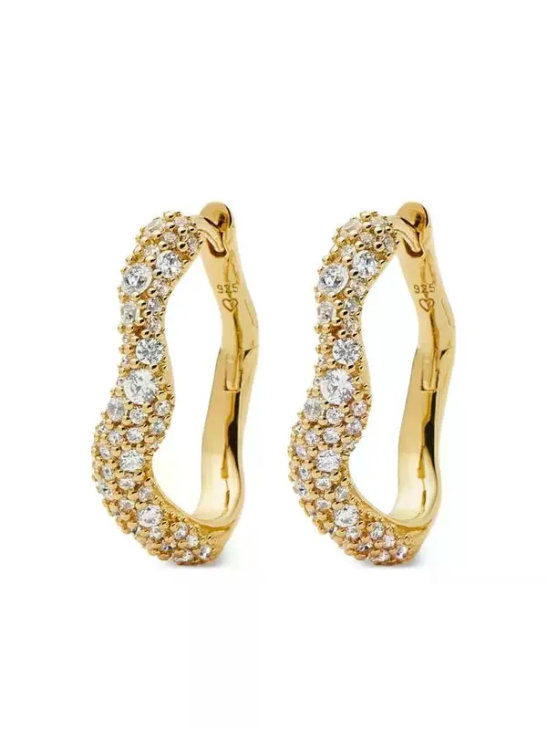 MISSOMA Molten Pavé Hoop Earrings - Gold