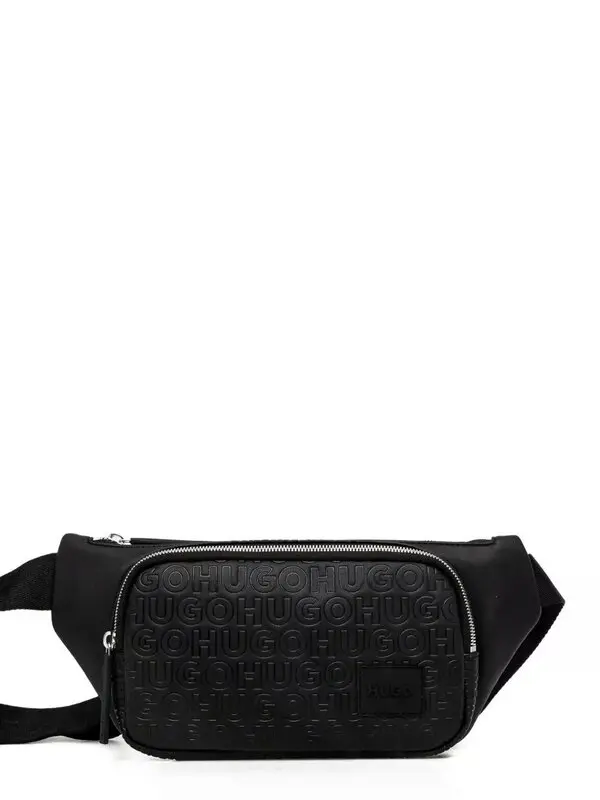 Hugo Embossed Zipped Belt Bag - Black