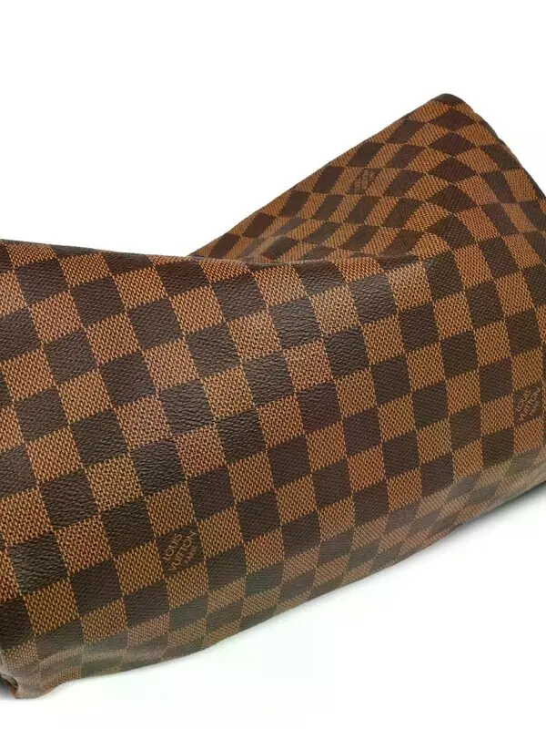 LOUIS VUITTON 2014 Speedy Checkered Tote Bag - Brown