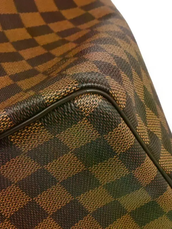 LOUIS VUITTON 2014 Speedy Checkered Tote Bag - Brown