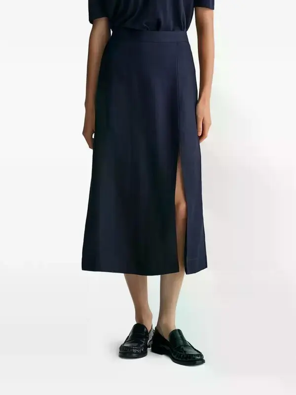 Gant Slit Midi Skirt - Blue