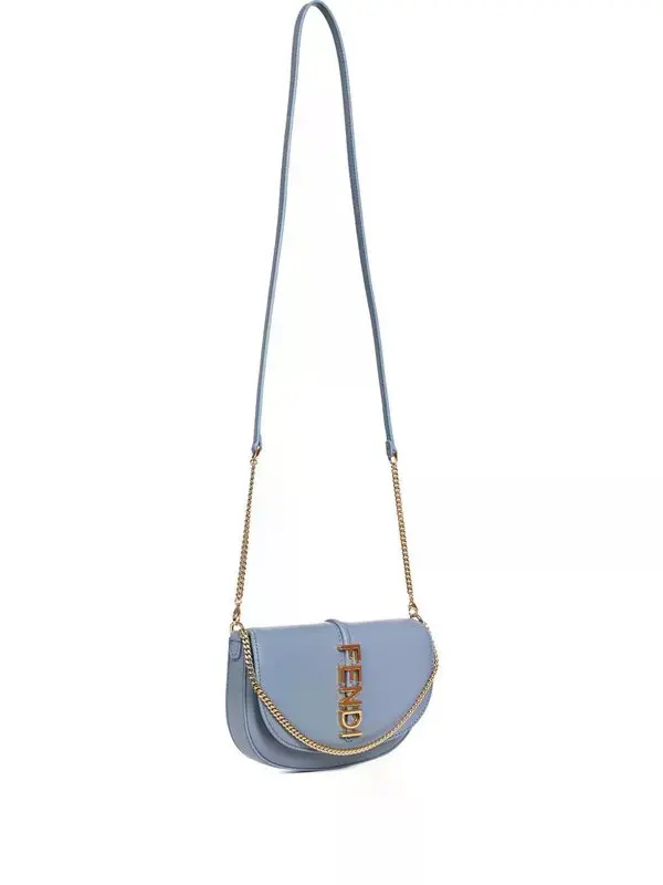 Fendi Lettering Chain Cross Body Bag - Blue
