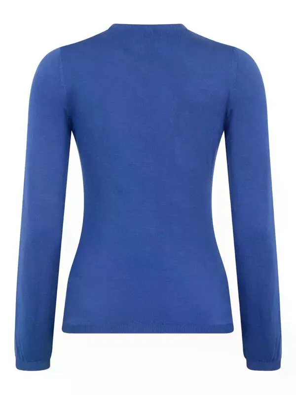 Malo Crew-neck Cardigan - Blue
