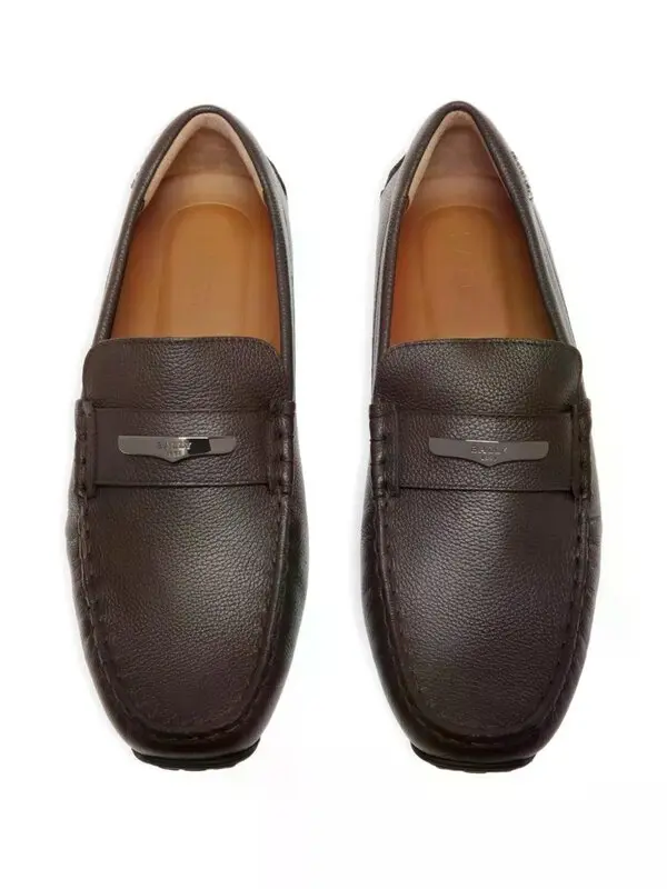 Bally Embossed Leather Loafers