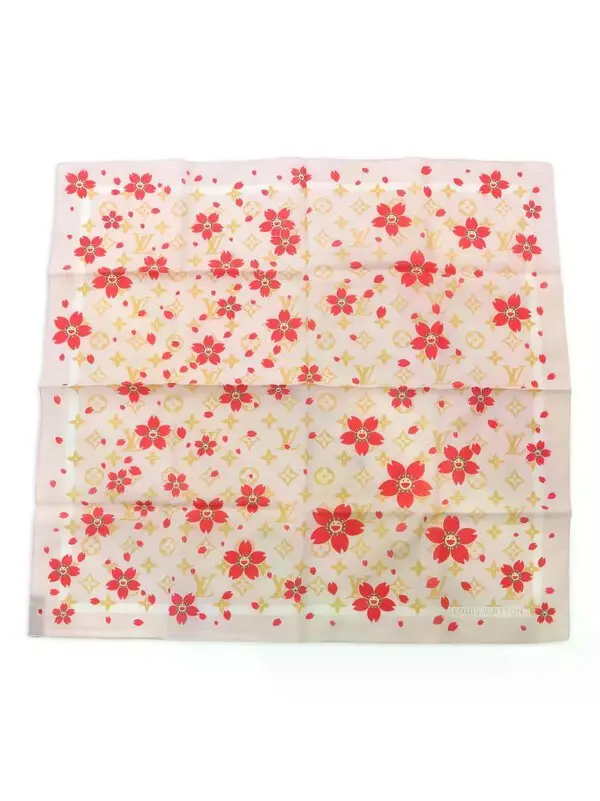 LOUIS VUITTON X Takashi Murakami 2010s Monogram Cherry-blossom Scarf - Pink