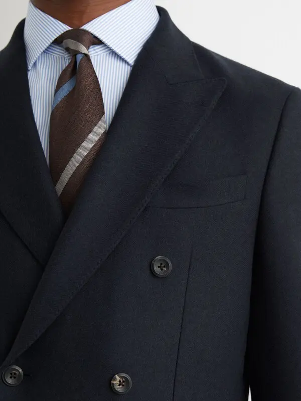 REISS Carson Flannel Double-breasted Blazer Tailored-fit