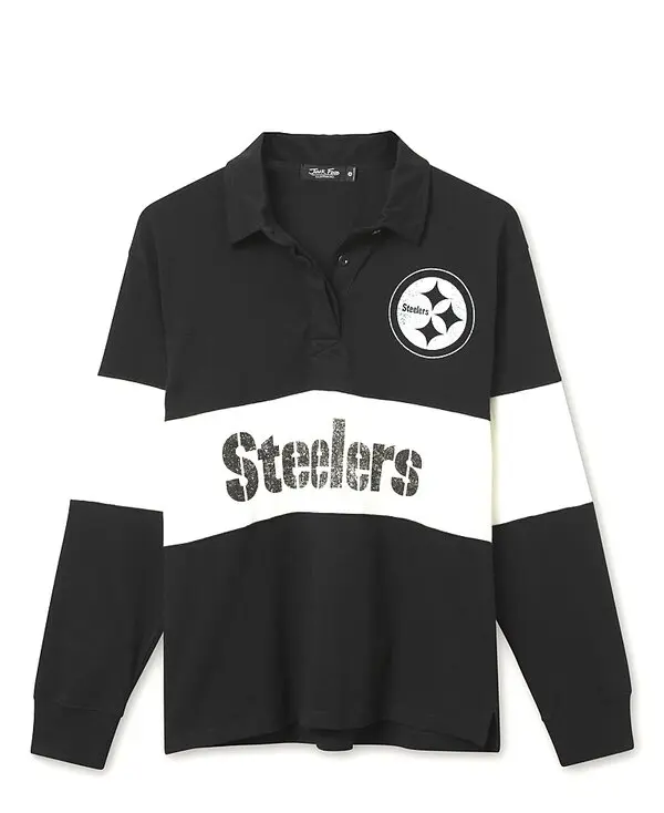 Junk Food Clothing Nfl Pittsburgh Steelers Rugby Long Sleeve Sweater - True Black
