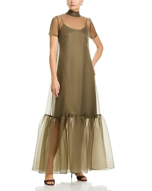 Staud Calluna Organza Gown - Thyme
