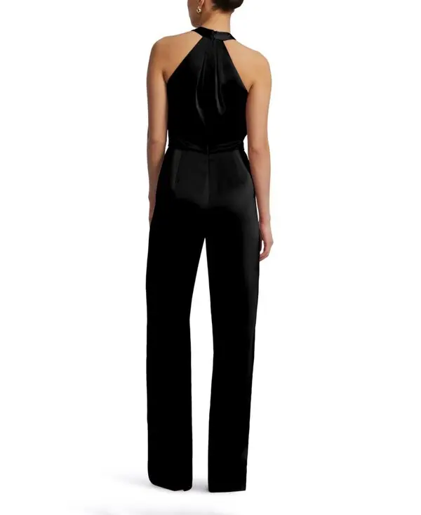 Bcbgmaxazria Pleated Halter Jumpsuit - Black