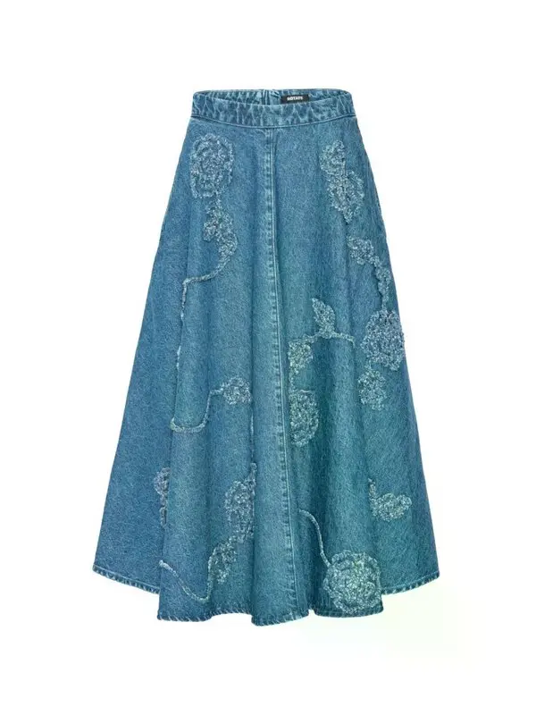 ROTATE BY BIRGER CHRISTENSEN Flower Midi Skirt - Blue