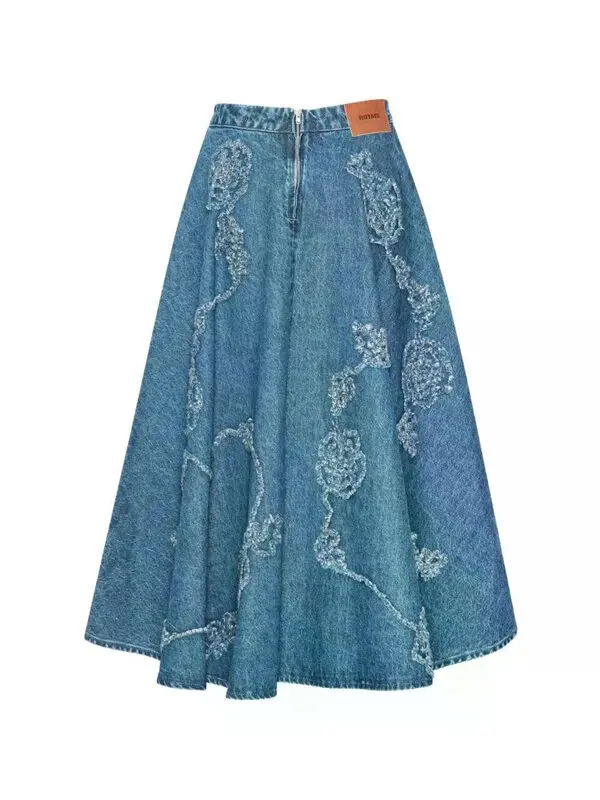 ROTATE BY BIRGER CHRISTENSEN Flower Midi Skirt - Blue