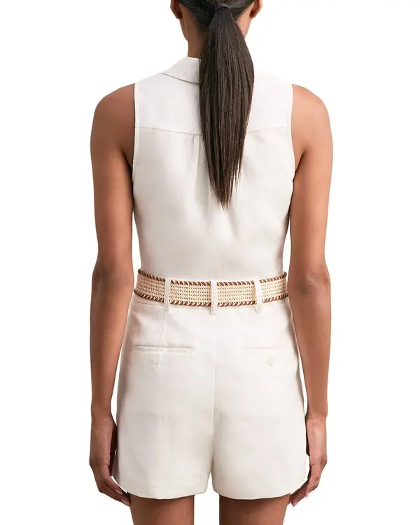 REISS Mila Linen Playsuit