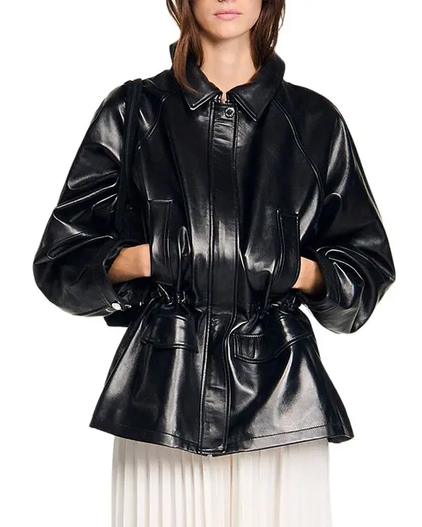 Sandro Leather Ashley Jacket