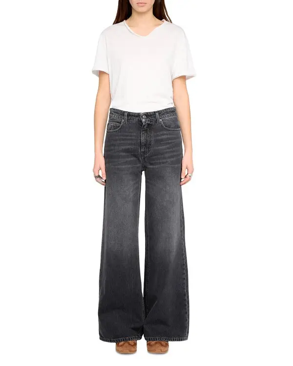 Zadig&Voltaire Eli High-rise Wide-leg Jeans - Medium Grey