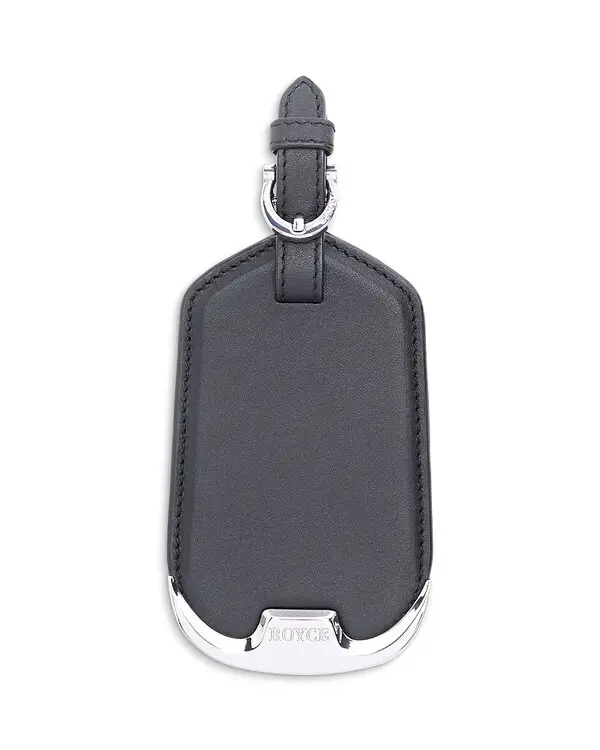 ROYCE NEW YORK Leather Luggage Tag - Black