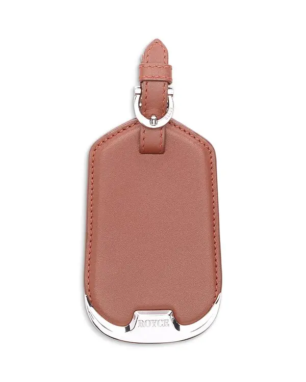ROYCE NEW YORK Leather Luggage Tag - Tan