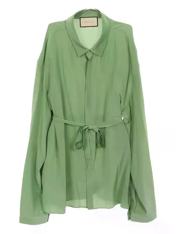 Gucci Long-sleeve Silk Shirt - Green