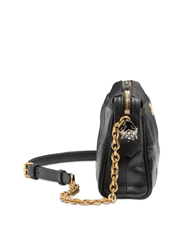 Valentino Garavani Panthea Small Vlogo Leather Shoulder Bag - Black