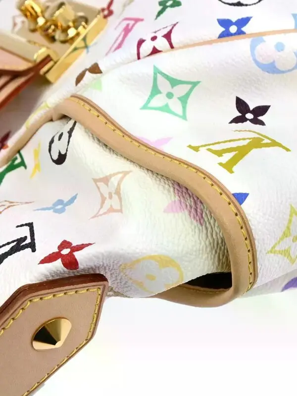 LOUIS VUITTON 2010s Chrissie Monogram Studs Shoulder Bag - White