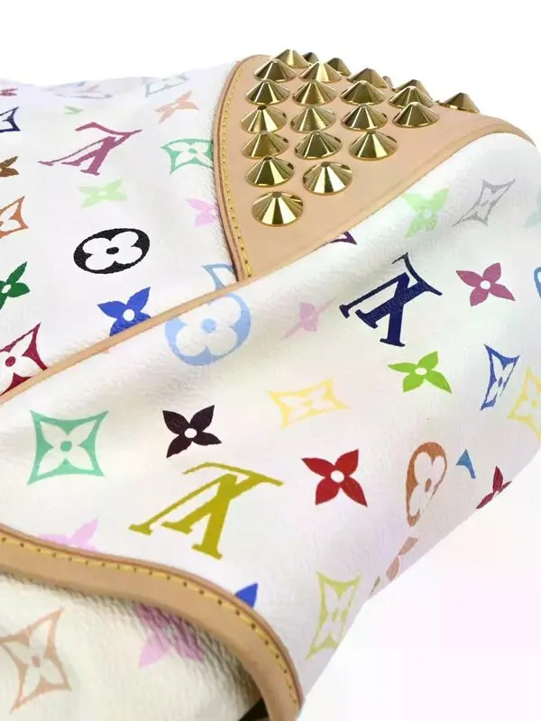 LOUIS VUITTON 2010s Chrissie Monogram Studs Shoulder Bag - White