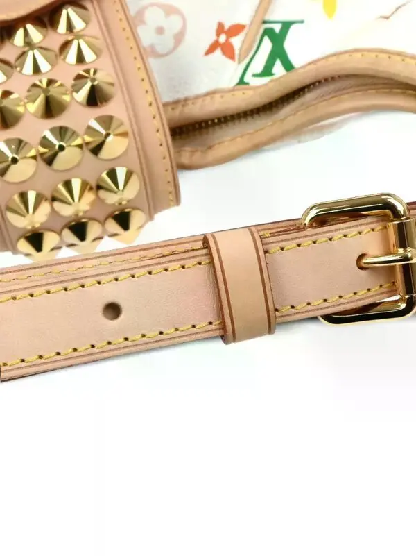 LOUIS VUITTON 2010s Chrissie Monogram Studs Shoulder Bag - White