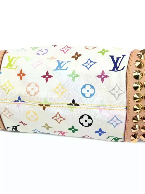 LOUIS VUITTON 2010s Chrissie Monogram Studs Shoulder Bag - White