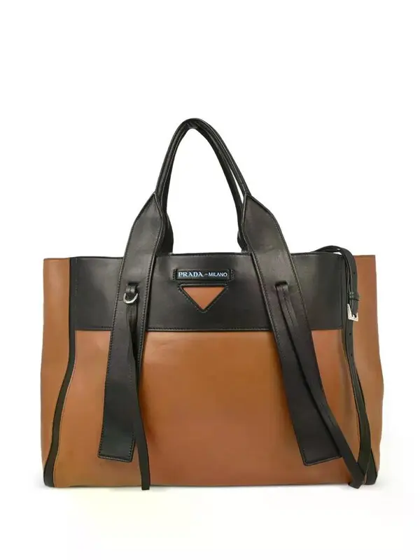 Prada 2010s Colourblock Leather Tote Bag
