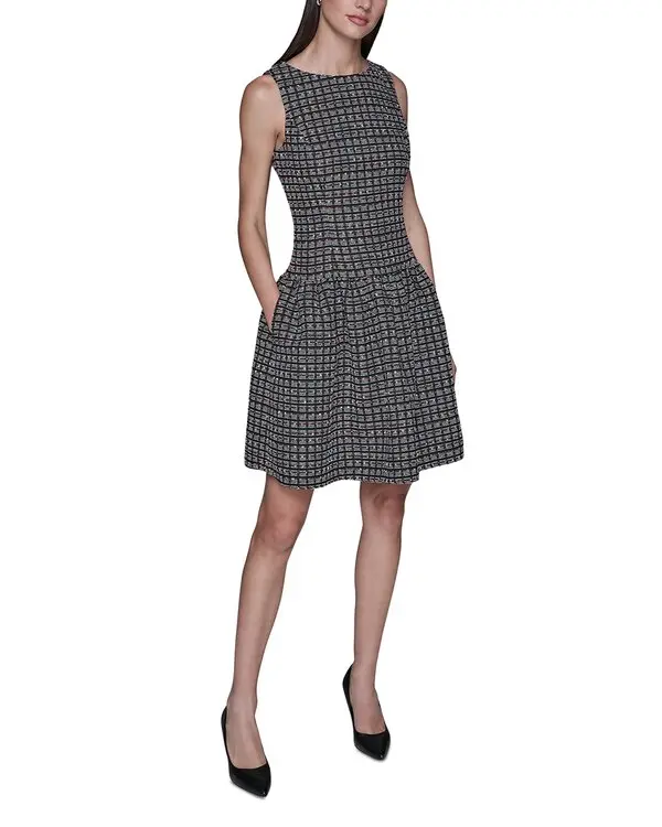 Karl Lagerfeld Paris Mini Grid Nubby Dress