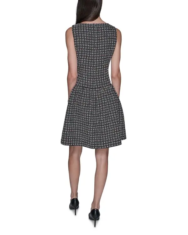Karl Lagerfeld Paris Mini Grid Nubby Dress