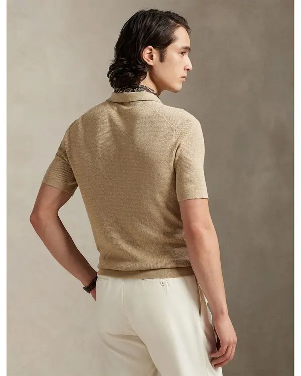Polo Ralph Lauren Textured Stretch Linen Blend Polo
