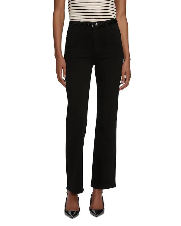 FRAME Le Sleek High Rise Straight Jeans - Black