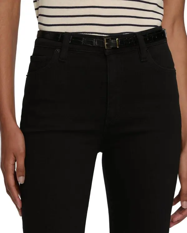 FRAME Le Sleek High Rise Straight Jeans - Black
