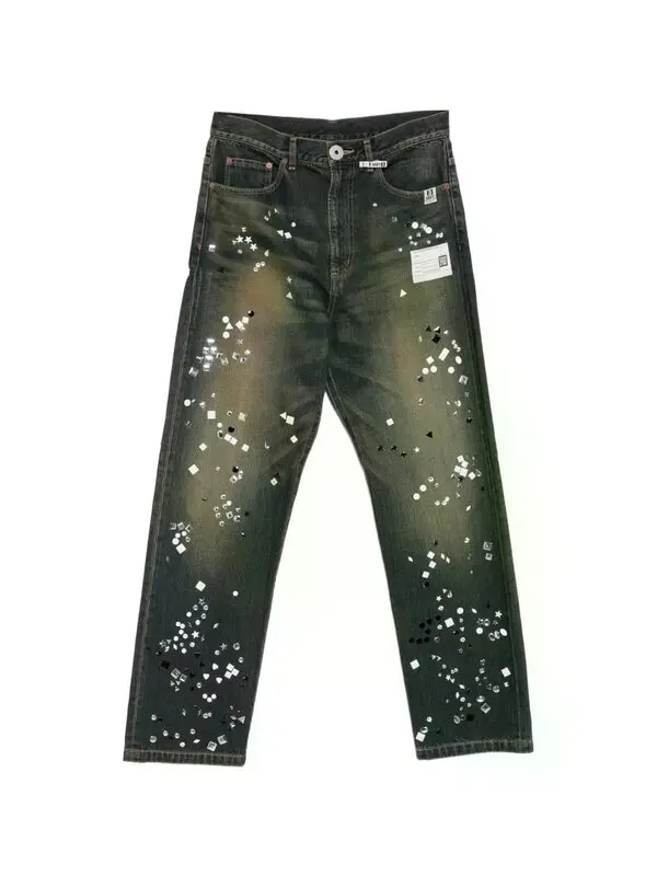 Mihara Yasuhiro Crystal-embellished Straight Leg Jeans