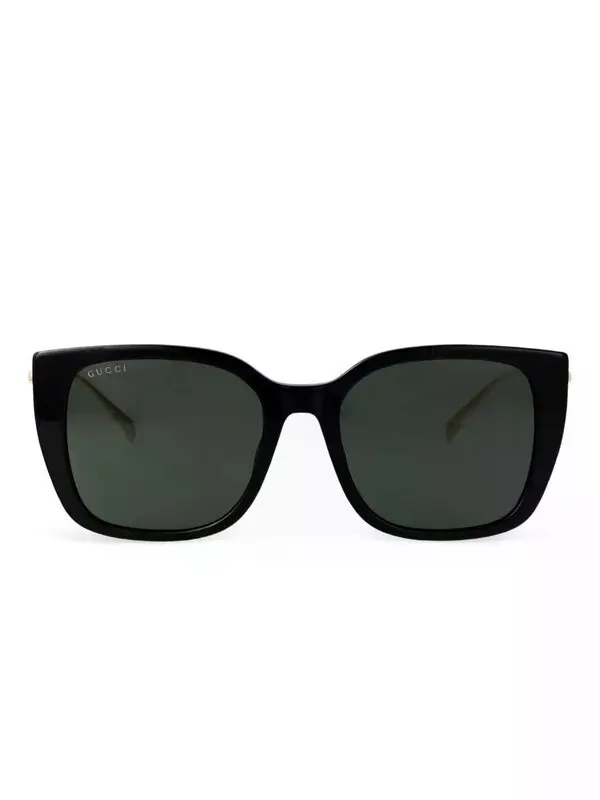 Gucci Pearl-embellished Square-frame Sunglasses - Black