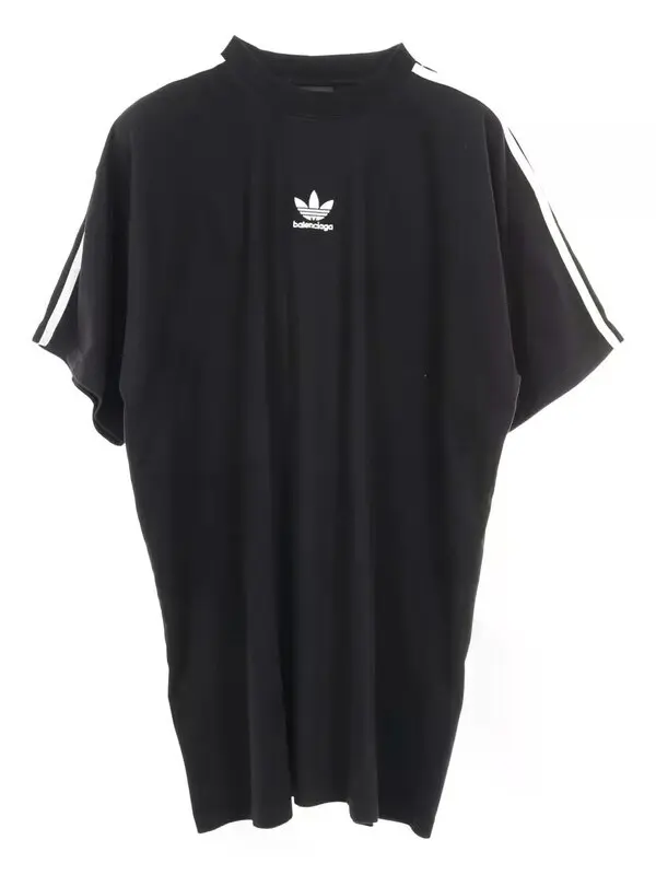 Balenciaga X Adidas 2010s Logo Print Stripe T-shirt - Black