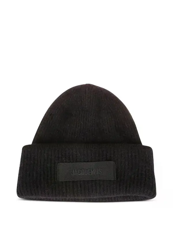 Jacquemus Logo-patch Beanie - Black