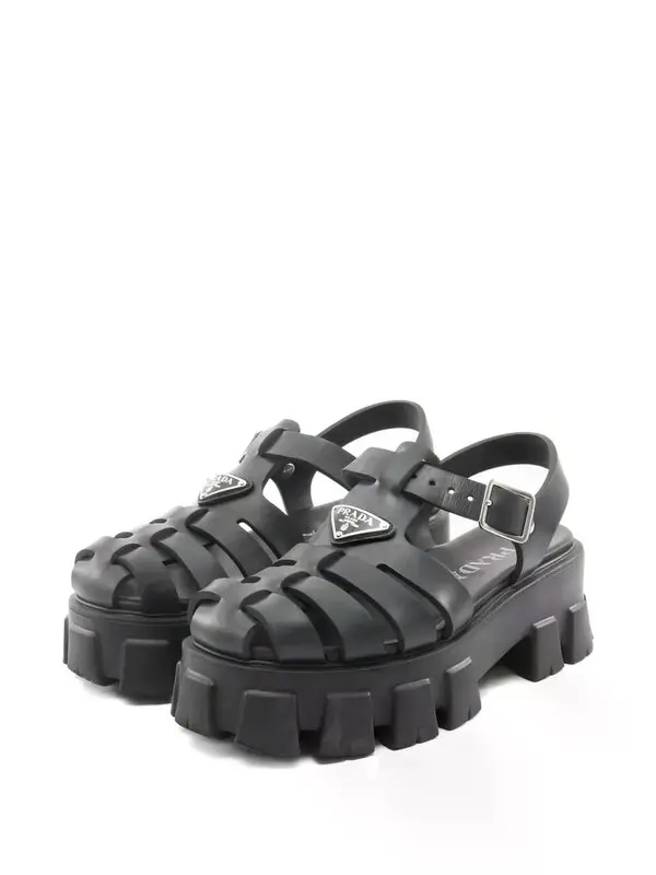 Prada 2000s Logo-plaque Caged Sandals