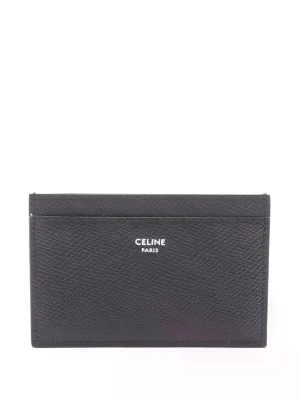 Celine Leather Card Holder - Grey