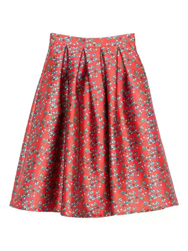 ALESSANDRO ENRIQUEZ A-line Midi Skirt - Red