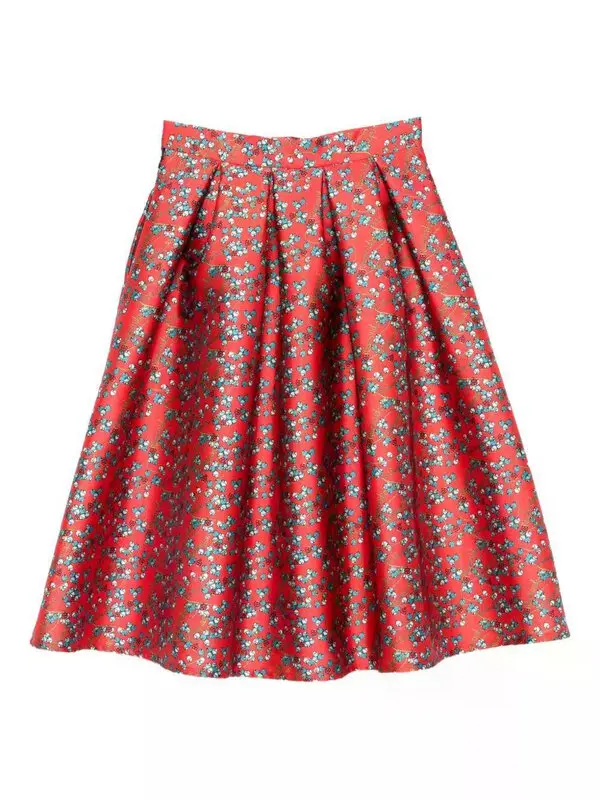 ALESSANDRO ENRIQUEZ A-line Midi Skirt - Red