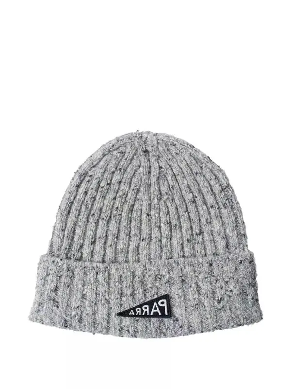 PARRA Reversed Flag Knitted Beanie - Grey