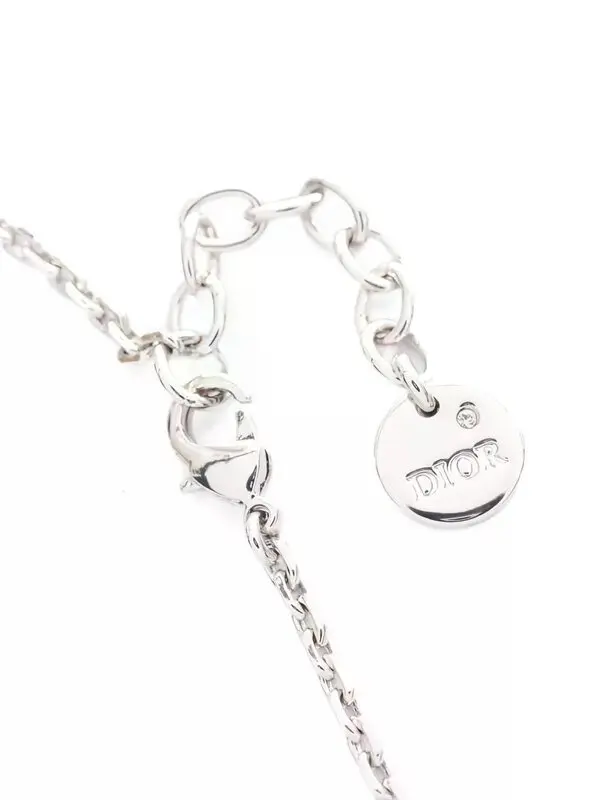 Dior Rhinestone Logo Charm Bracelet