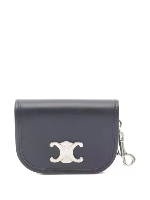 Celine 2020s Nano Besace Triomphe Leather Keyring - Black