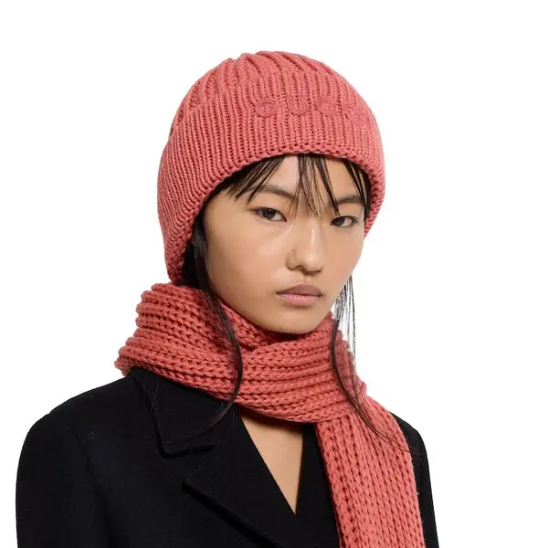 Gucci Wool Cashmere Beanie With Embroidery - Pink