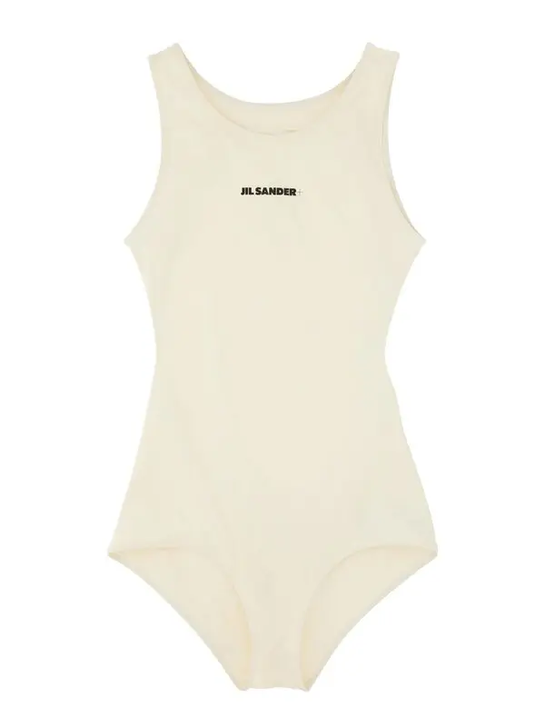 JIL SANDER One-piece Swimsuit With Logo - White