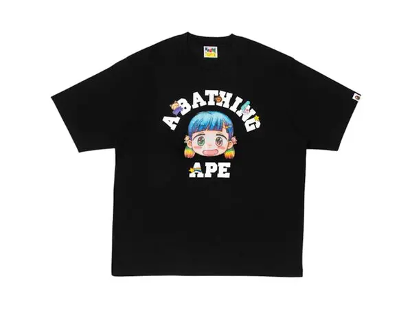 A BATHING APE X Mr. College Tee Shirt - Black