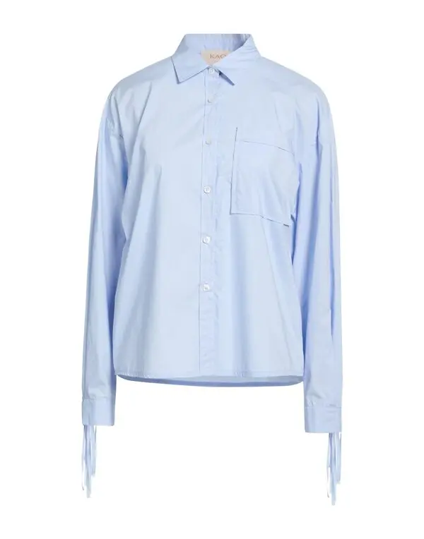 KAOS Poplin Shirt With Fringes - Blue